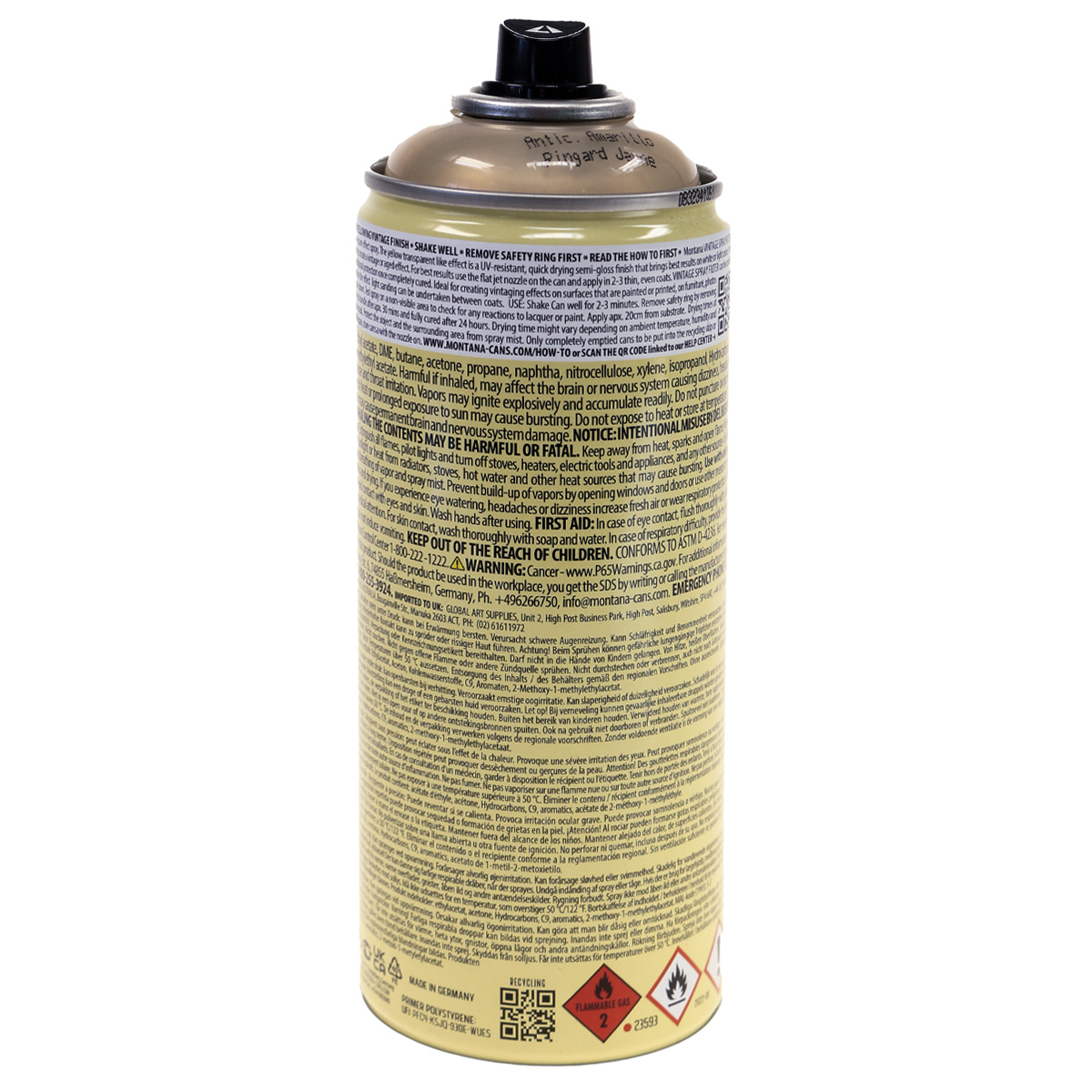 Floristik24.be Montana Vintage Spray Effet Filtre Spray Jaune Satiné 400ml