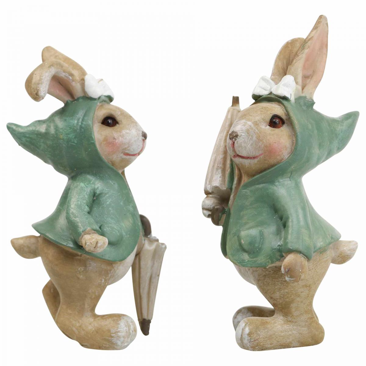 Floristik24.be Figurines déco lapin déco avec ombrelle H10,5cm 4pcs-08293