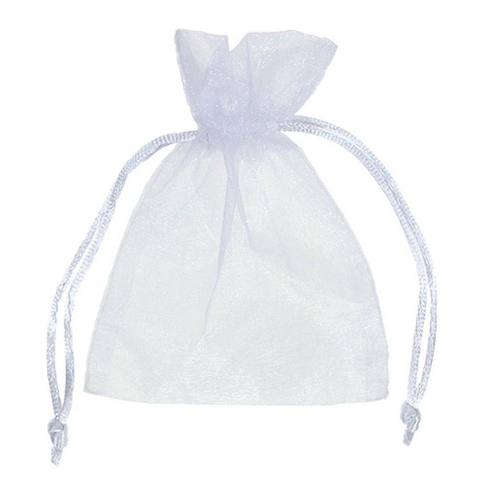 Floristik24.be Sachet organza blanc 12x9cm 10p-4335F-1209-00