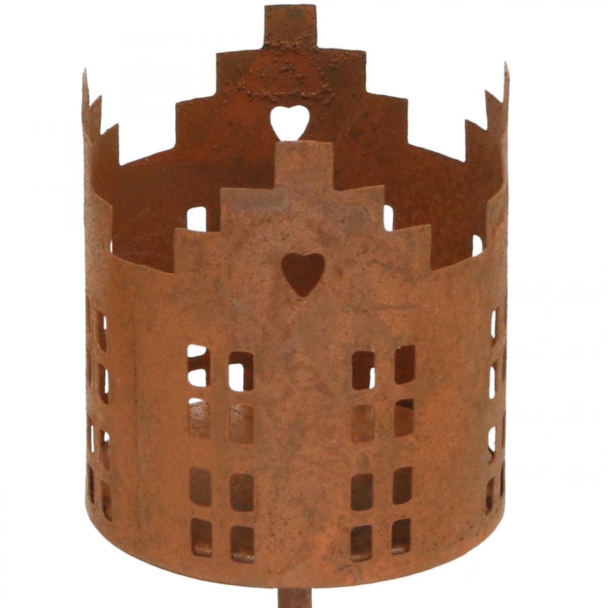 Floristik24.be Photophore maison métal rouille petite maison à coller ...